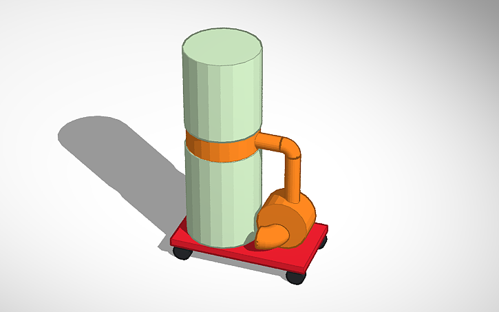 3D design dust collector - Tinkercad