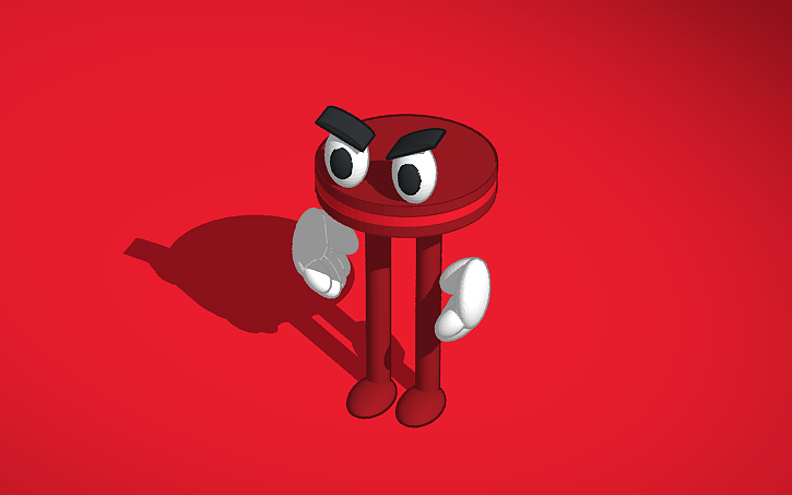3D design red velvet Oreo cookie mascot (My version) - Tinkercad