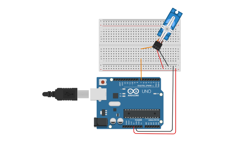 Circuit Design B05 Servo Motor W Breadboard Tinkercad