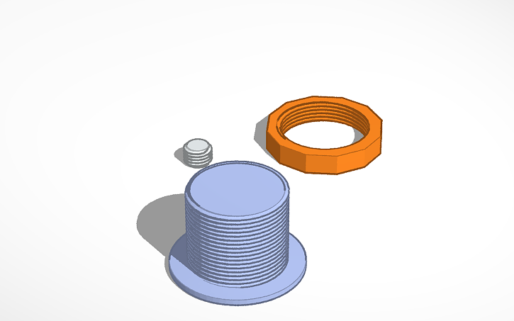 3D design .75 bulkhead - Tinkercad