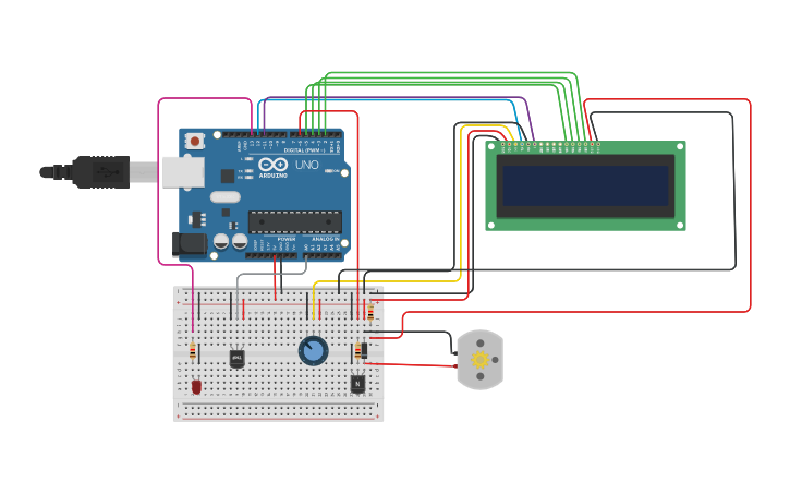 Circuit design Automatic Room Temperature Control System | Tinkercad