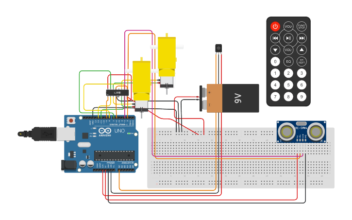 Circuit design Forum_Two_Motors_Rotate_With_Remote_Control - Tinkercad