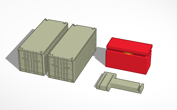 3D design 20ft container - Tinkercad