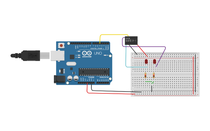 Circuit design Arduino-con relay | Tinkercad