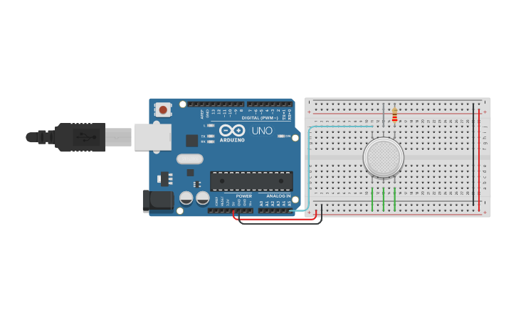 Circuit design Gas sensor | Tinkercad