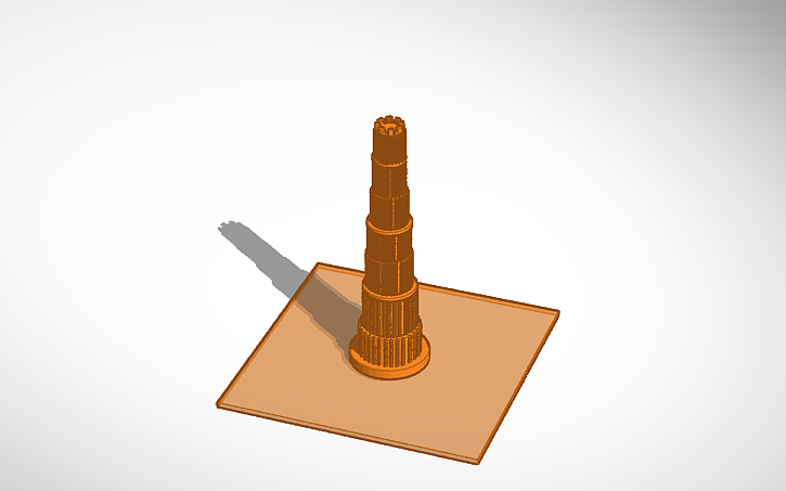 3D design Qutub Minar - Tinkercad