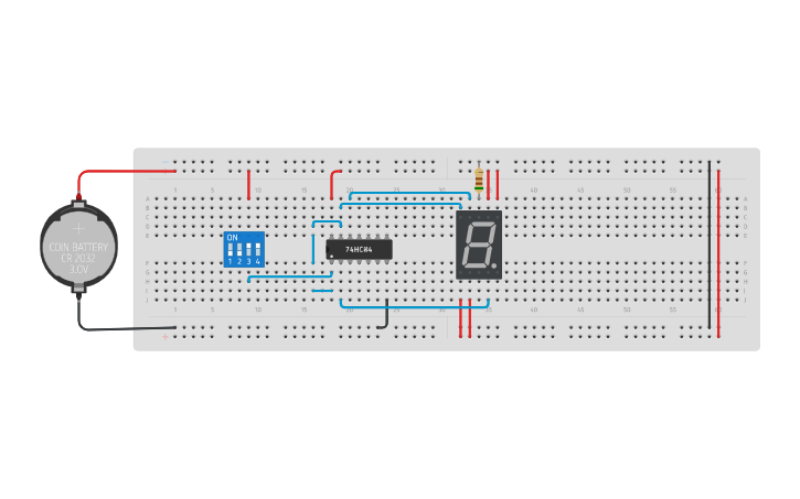 Circuit design BCD- TO-7-Segment ( 0 and 2 ) | Tinkercad
