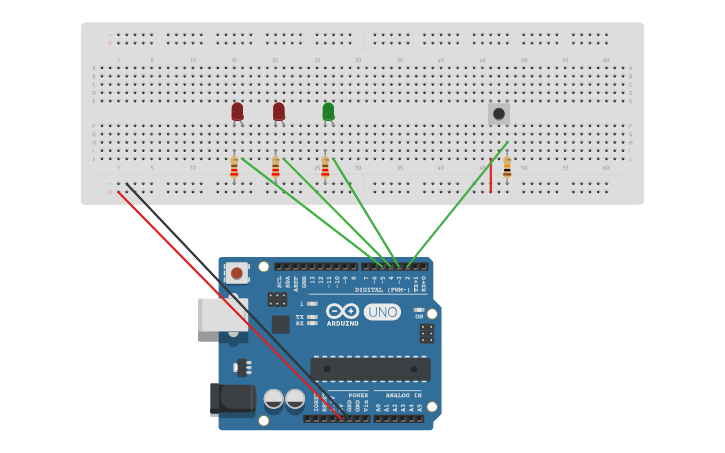 Circuit design circuit de base diodes (pour expliquer arduino) | Tinkercad