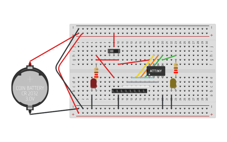 Circuit Design Attiny Board Module 3 0v Power Tinkercad