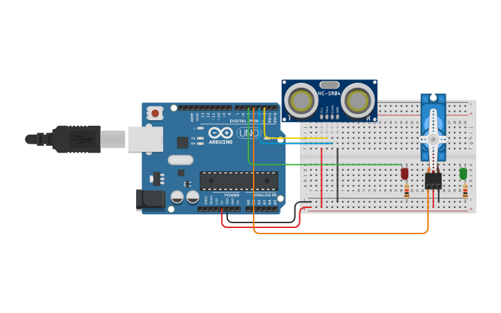 Circuit design producto 4 sensor de radio frecuencia - Tinkercad