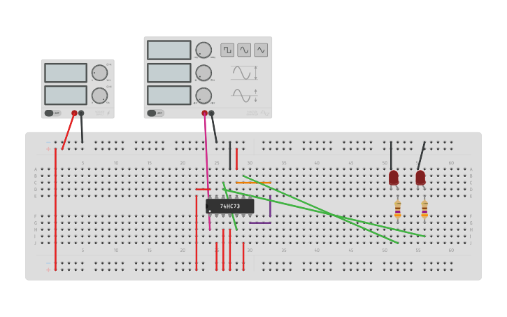 Circuit Design Asynchronous Up Counter Tinkercad 4024