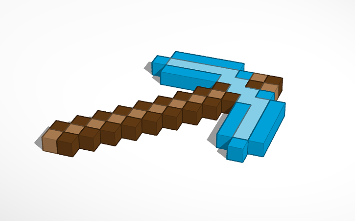 3D design Minecraft Diamond Pickaxe | Tinkercad
