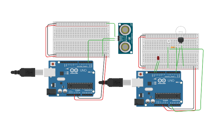 Circuit design Sensor Ultrasonico - Tinkercad