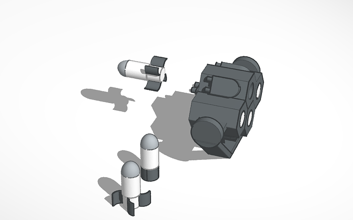3D design shoulder rocket launcher | Tinkercad