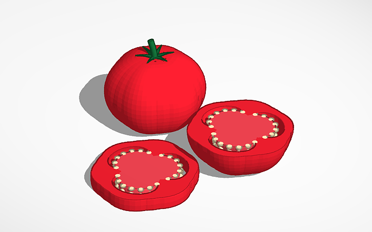 3D design Tomato - Sliceable - Tinkercad