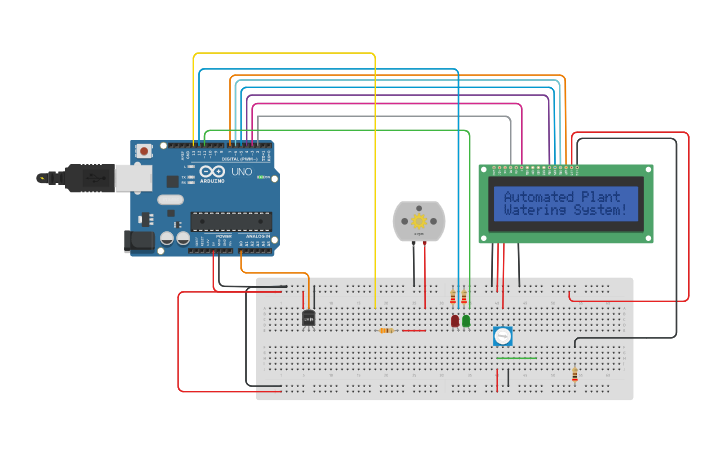 Circuit design Automatic Plant Watering System - Tinkercad