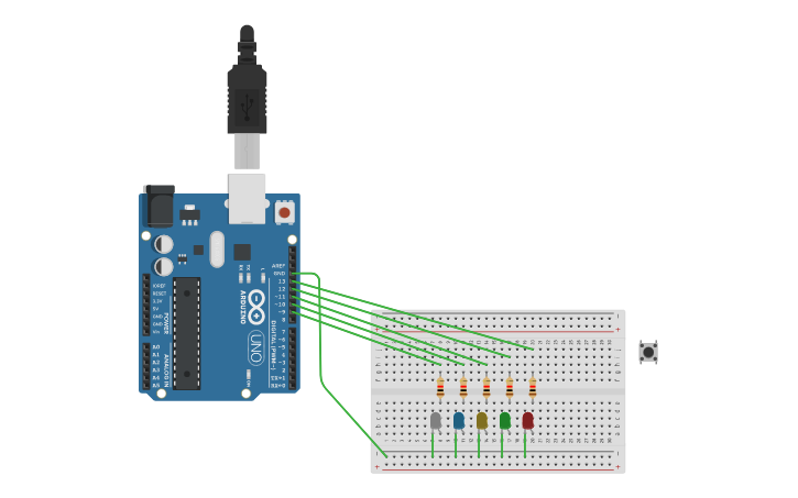 Circuit design pisca pisca desafio 1 | Tinkercad