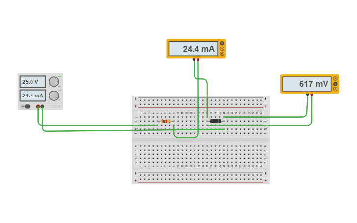 Circuit design p-n junction diode - Tinkercad