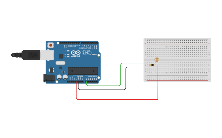 Circuit design Photoresistor (light dependent resistor) | Tinkercad