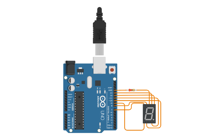 Circuit Design 24 Seven Segment 1 Digit Cathode Type Tinkercad