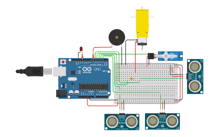 Circuit design Motor CC+Servo+LED+PITO - Tinkercad
