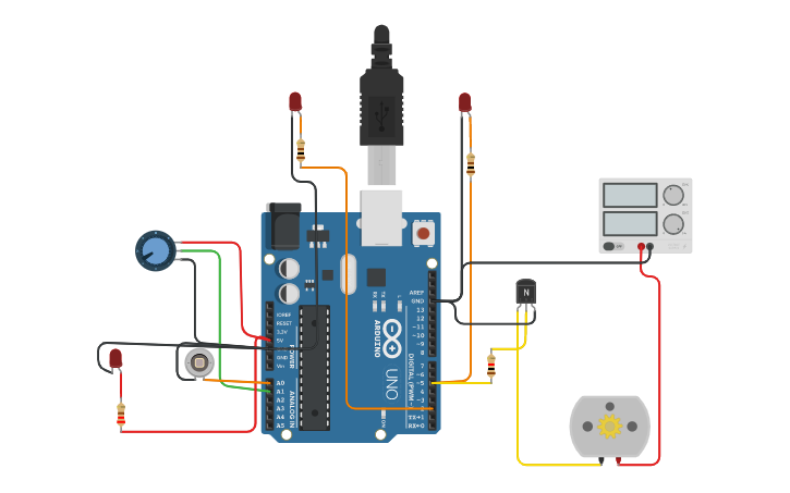 Circuit design Automatic Hand Sanitizer - Tinkercad