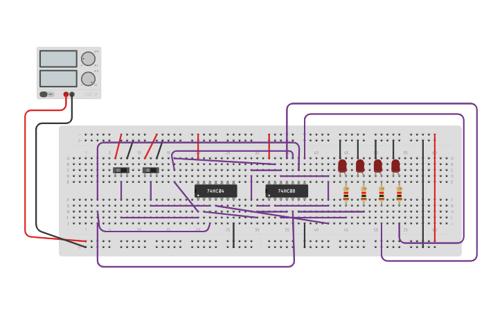 Circuit design 2 : 4 Decoder - Tinkercad