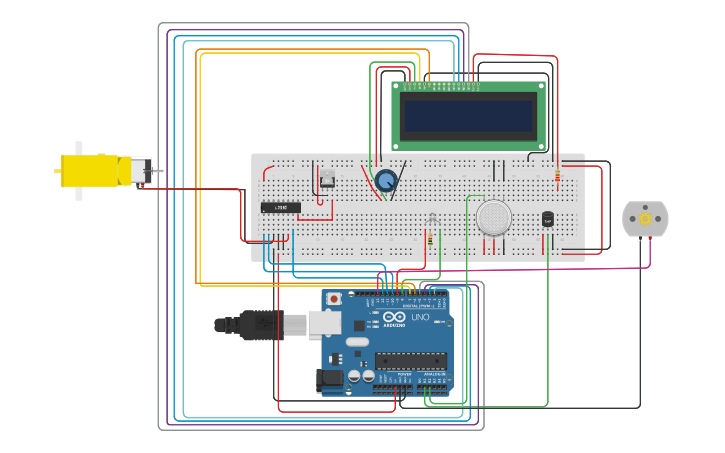 Circuit design FireFighting Robot V2 - Tinkercad