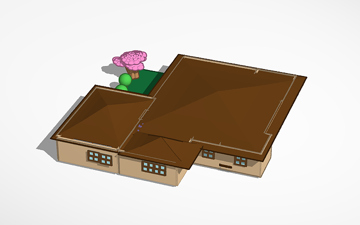 3D design Traditional Japanese house - Tinkercad