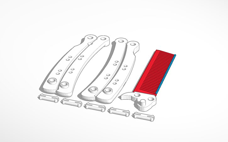 3D design Butterfly comb - Tinkercad