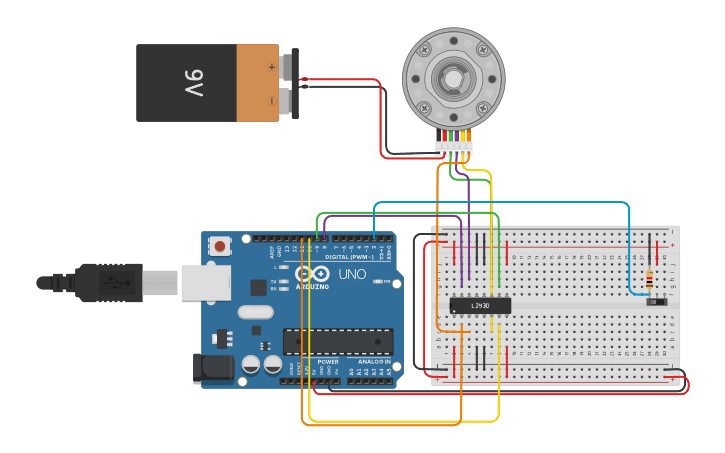 Circuit design Stepper Motor direction change - Tinkercad