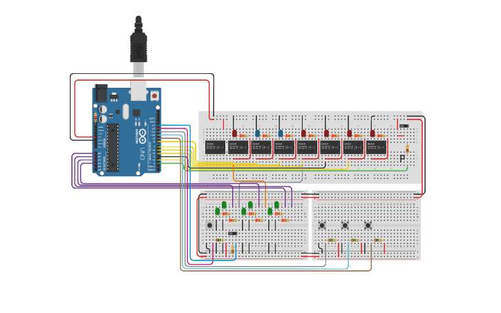 Circuit design Washing_machine_auto v2.0 - Tinkercad