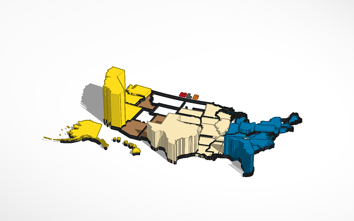 3D design MLB Map - Tinkercad