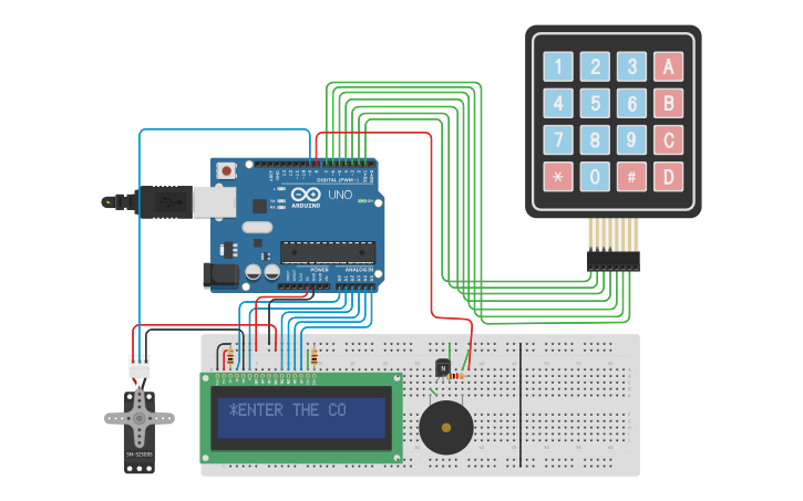 Circuit Design Password Door Lock Security System Tinkercad