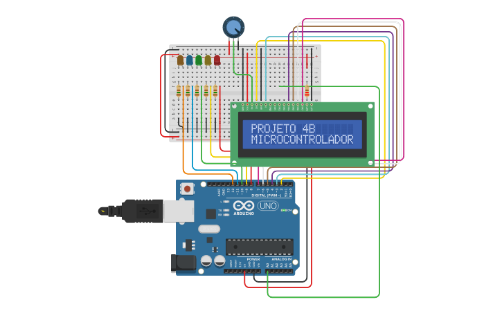 Circuit design Projeto LCD - Tinkercad