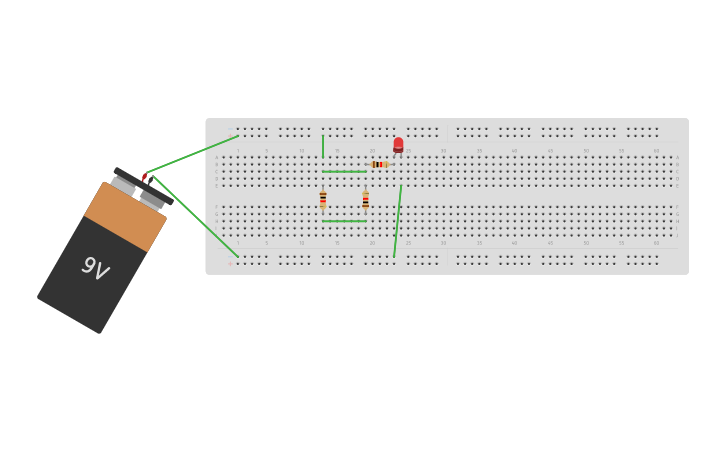 Circuit design Parallel connection of Resistors - Tinkercad