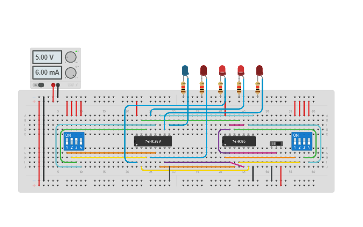 4 Bit Binary Subtractor - Wiring Draw