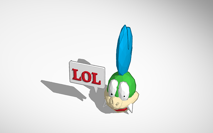 3D design surprised larry koopa head - Tinkercad