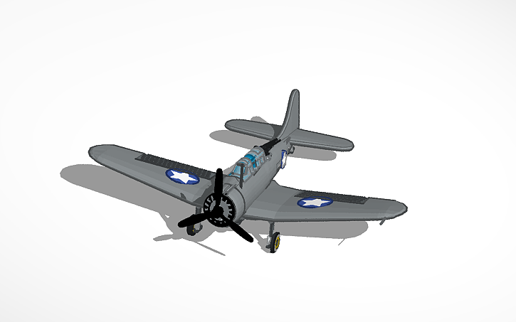 3D design Douglas SBD-3 Dauntless (dive bomber from battle of midway ...