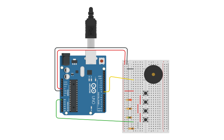 Circuit design Keyboard Instrument - Tinkercad