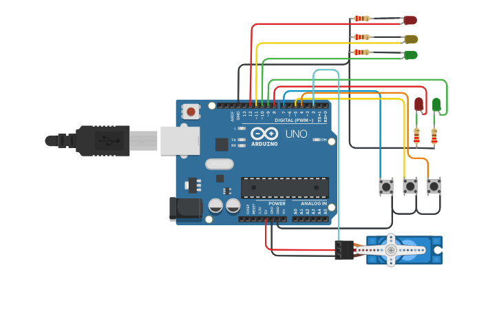 Circuit design ArduinoDay desafio 1 semaforo - Final | Tinkercad