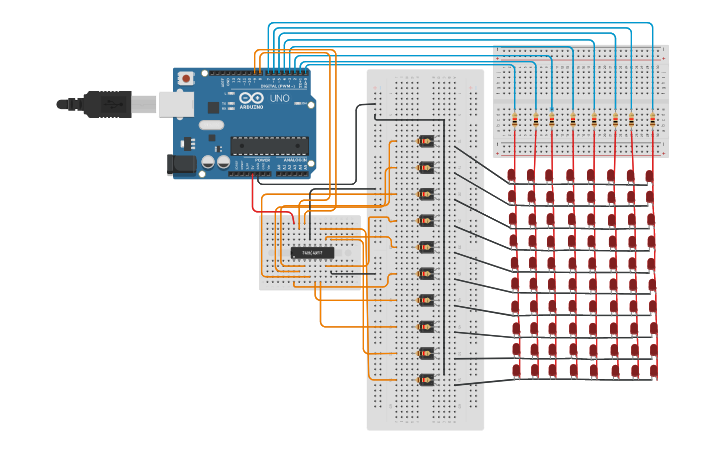Circuit design CPE161-LED MATRIX | Tinkercad