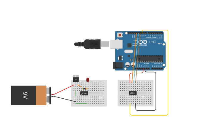 Circuit Design Arduinoisp Example Attiny Tinkercad
