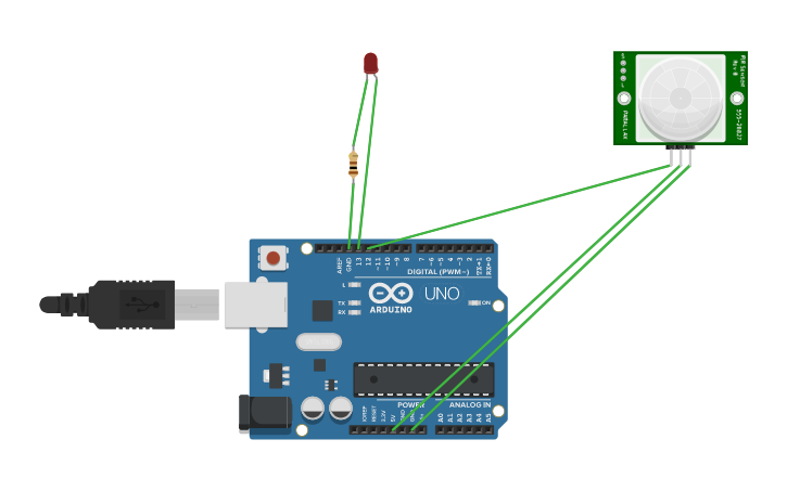 Circuit Design Pir Motion Sensor With Led Tinkercad