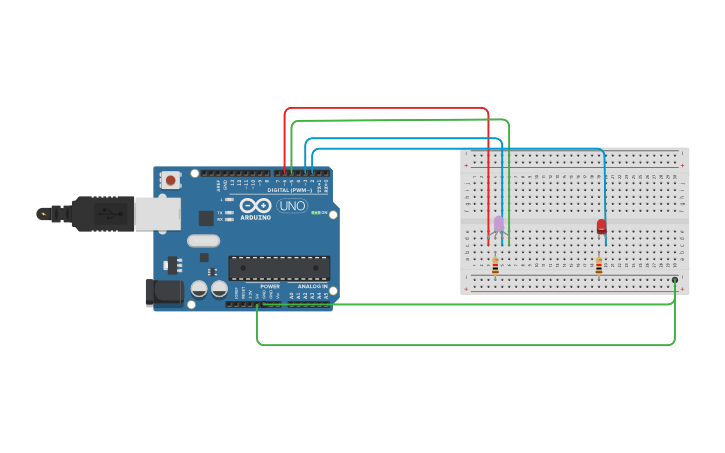 Circuit design LED blinking - Tinkercad