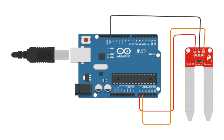 Circuit design soil moisture sensor - Tinkercad
