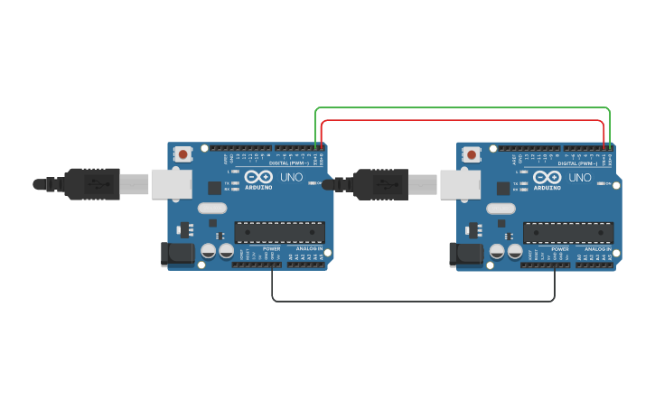 Circuit design Serial Transmission 2 - Tinkercad