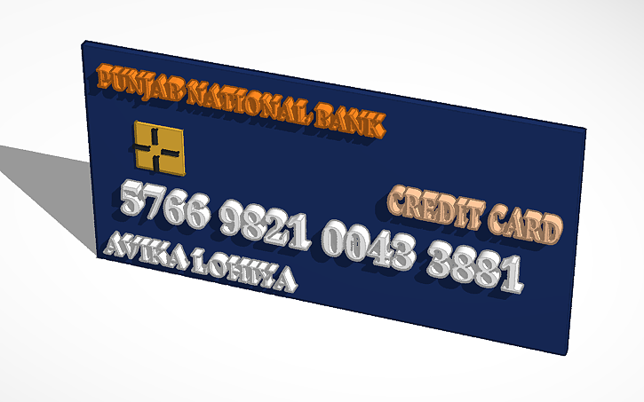 3D design Credit Card - Tinkercad