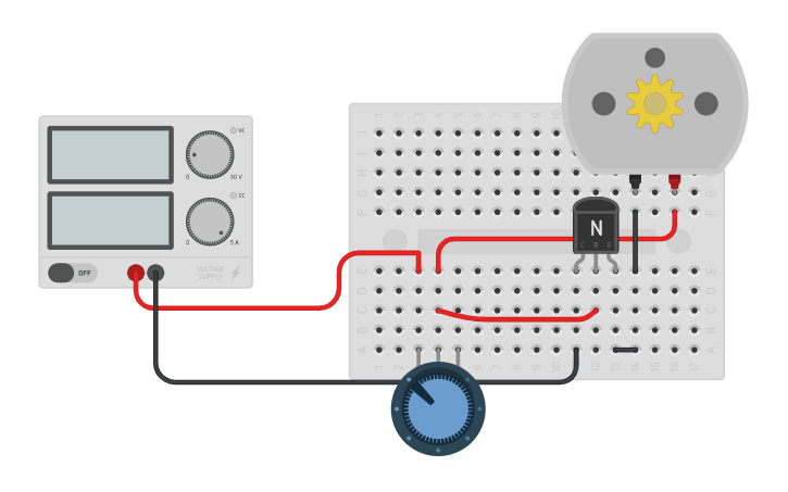 Circuit design control de velocidad de motor DC con transistor BJT NPN ...