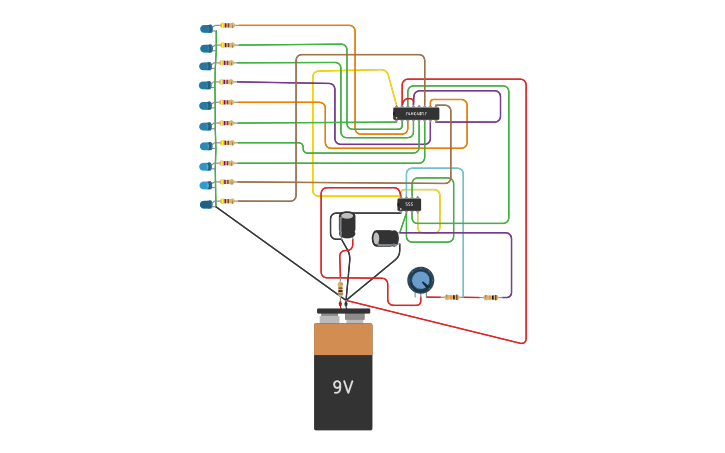 Circuit design Led Sequencer 4017 - Tinkercad